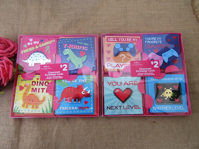 12Sets Valentine Day Classroom Exchange Cards w/Envelope 12Sets ...